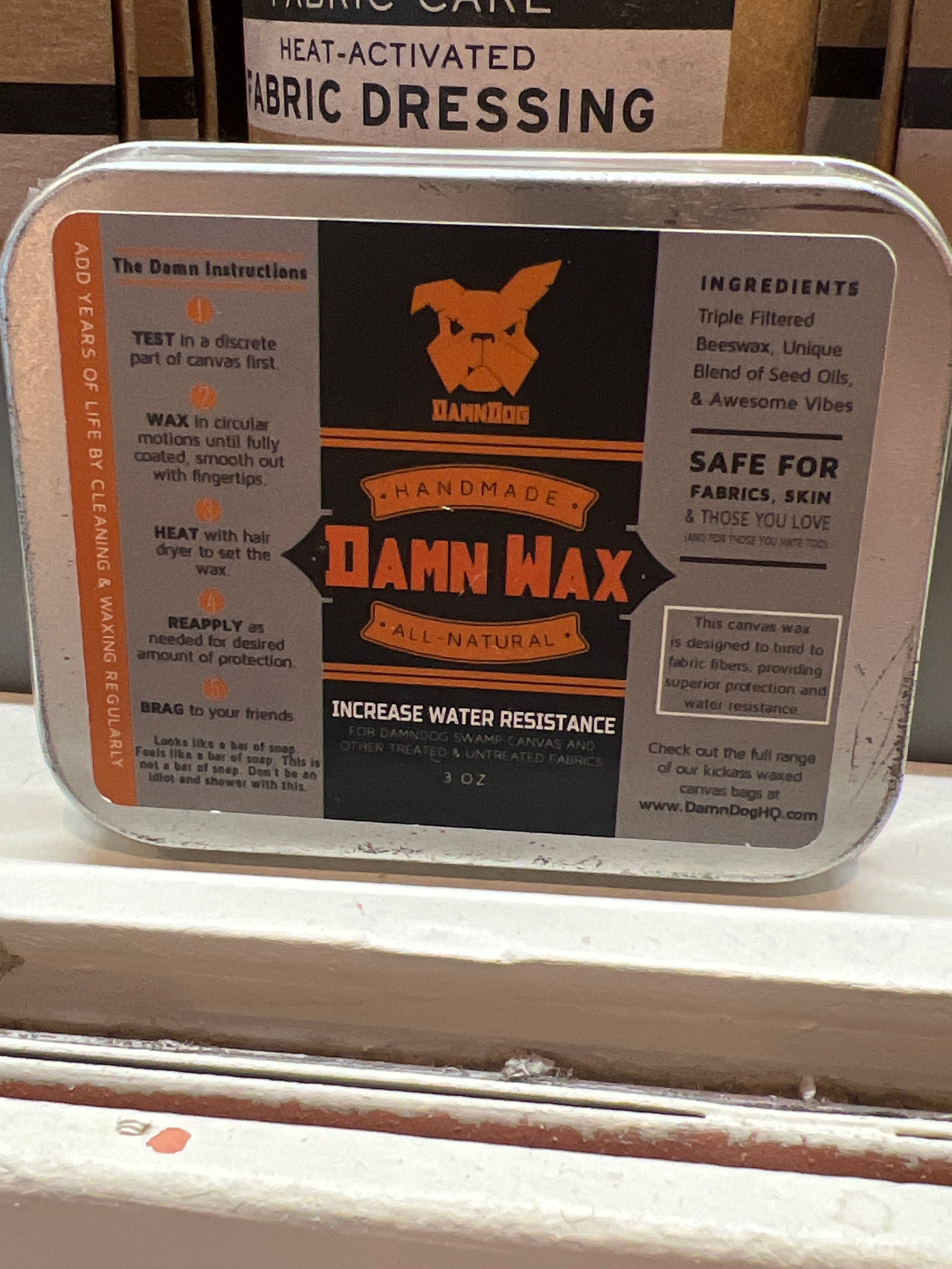 Fabric Waterproofing - Damn Wax Protectant - Genterie Supply Co.