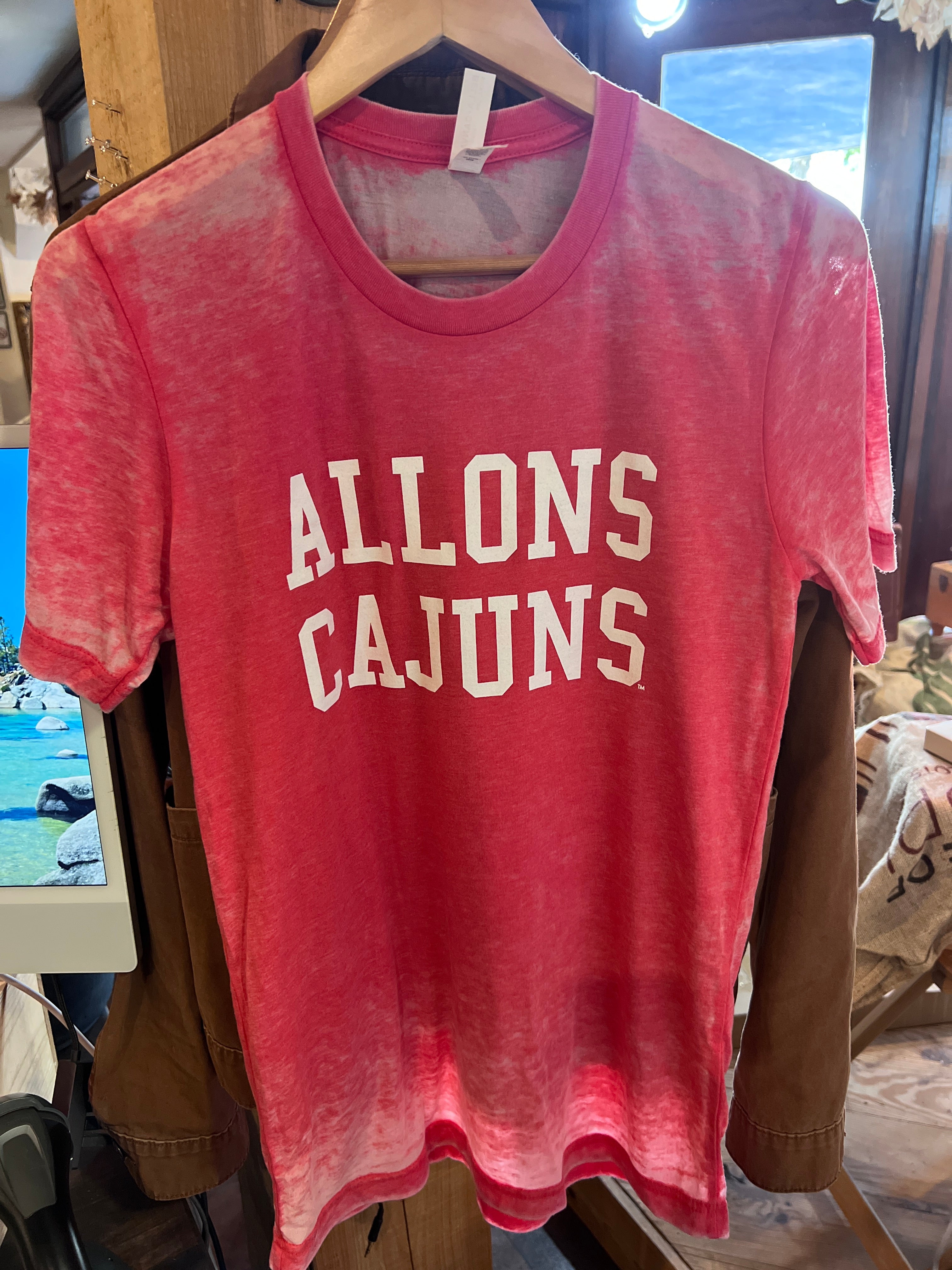 Allons Cajun's Retro Tee - Red/White – Genterie Supply Co.